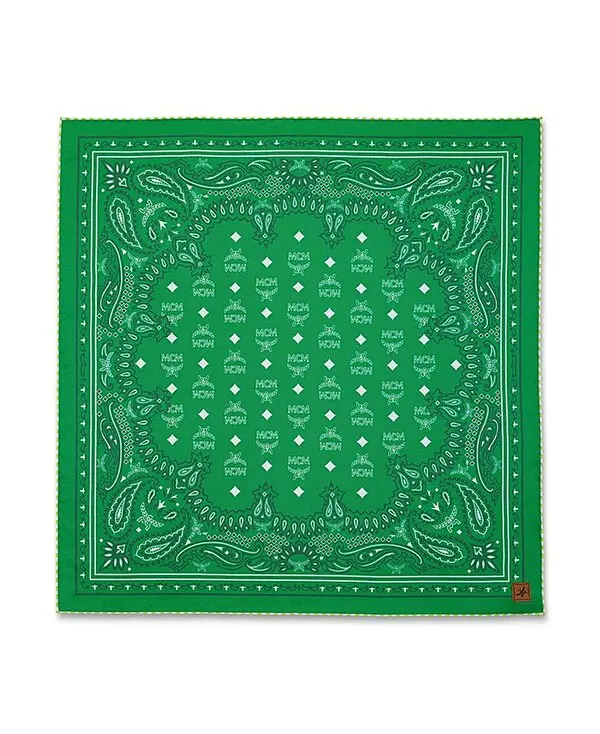 Mcm Paisley Cotton-silk Scarf - Green