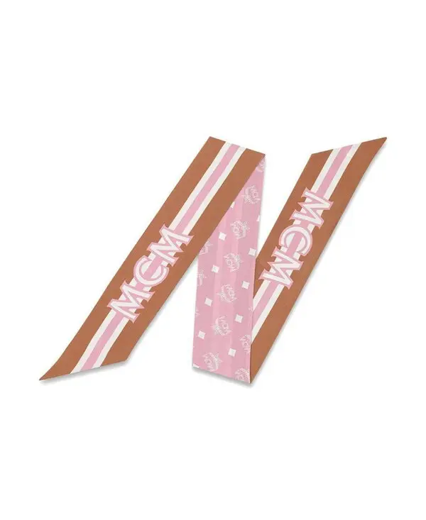 Mcm Monogram Print Petite Scarf In Organic Silk