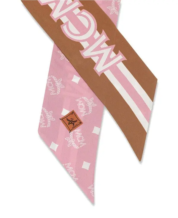 Mcm Monogram Print Petite Scarf In Organic Silk
