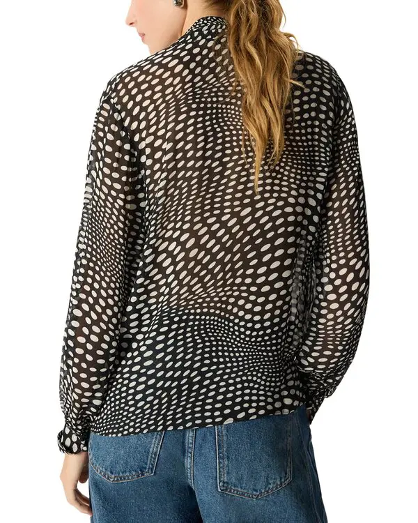 Whistles Printed Scarf Sheer Blouse