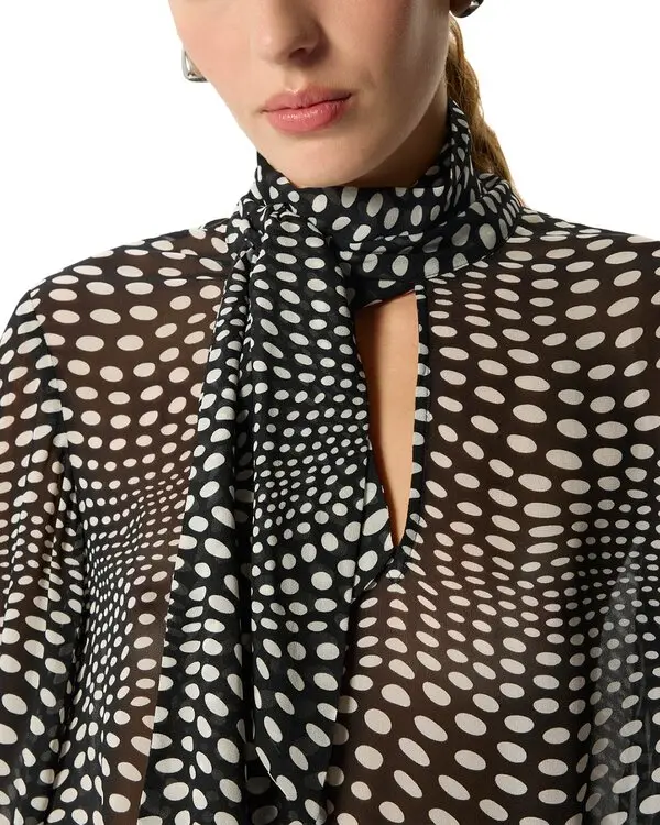 Whistles Printed Scarf Sheer Blouse