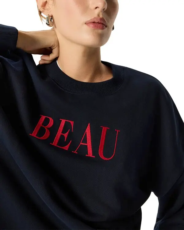 Whistles Beau Logo Cotton Sweater