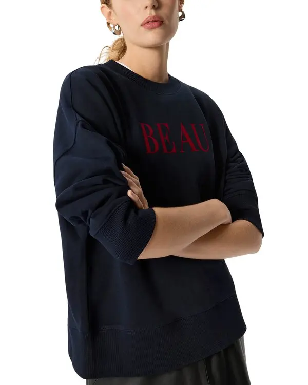 Whistles Beau Logo Cotton Sweater