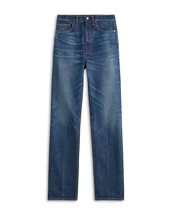TOTEME Classic Slim Denim Full Length Jeans - Faded Blue