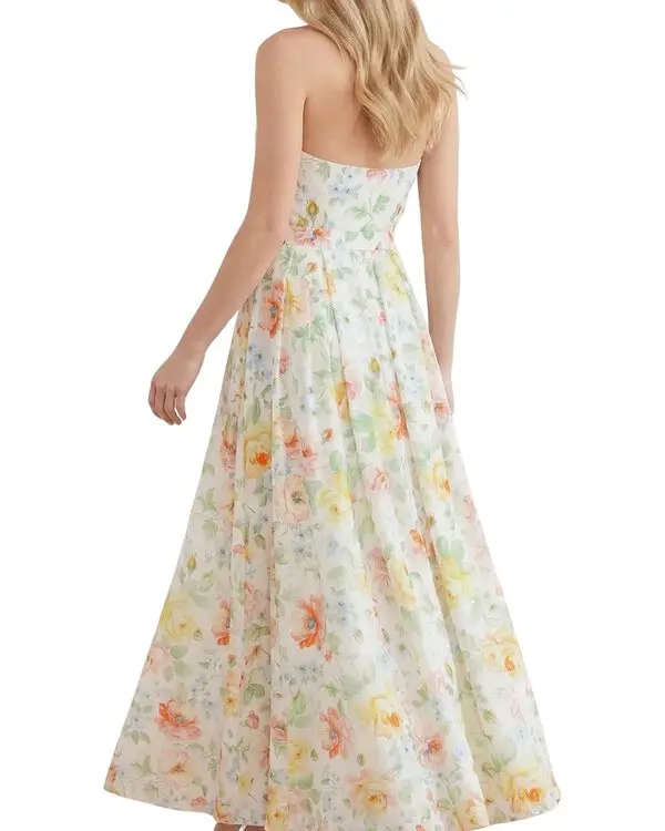 NEEDLE & THREAD Sienna Rose Cotton Halter Maxi Gown