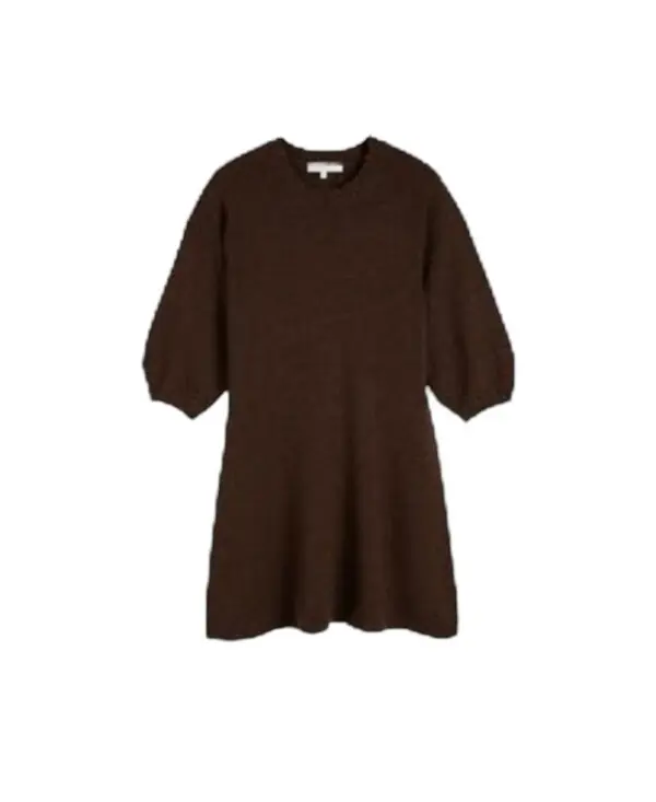 Chinti & Parker Wool-cashmere Wide-sleeve Dress - Chocolate