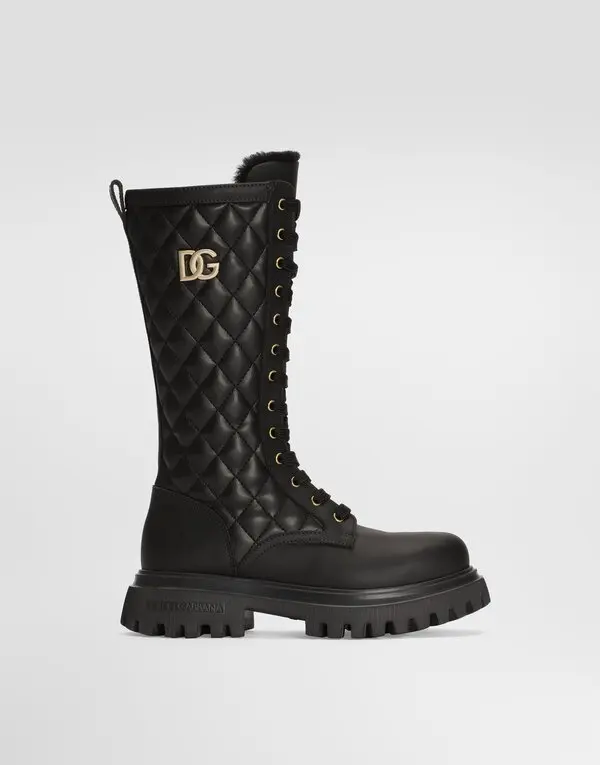 Dolce & Gabbana Nappa Calfskin Knee High Boots - Black