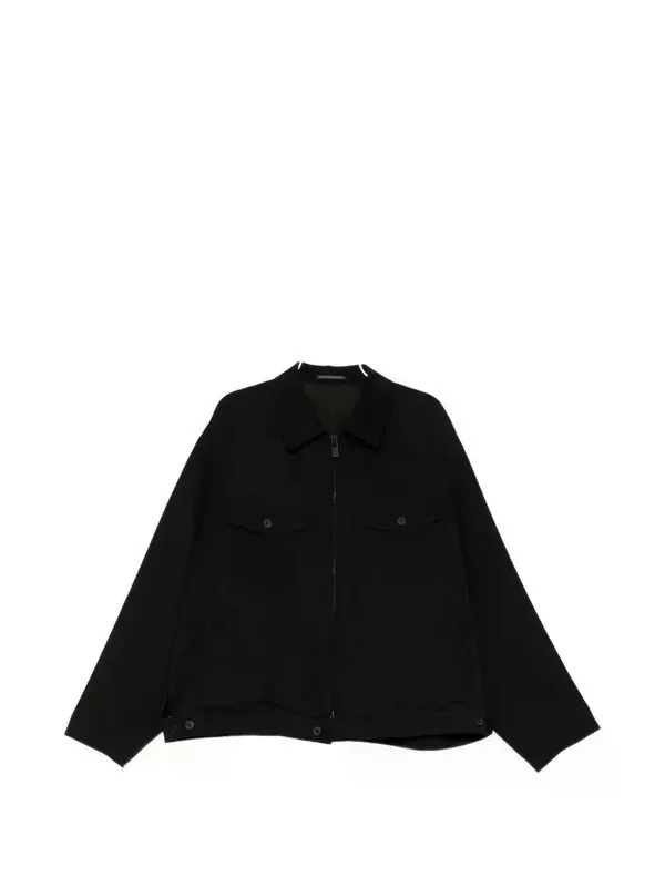Yohji Yamamoto Zip-up Shirt Jacket - Black