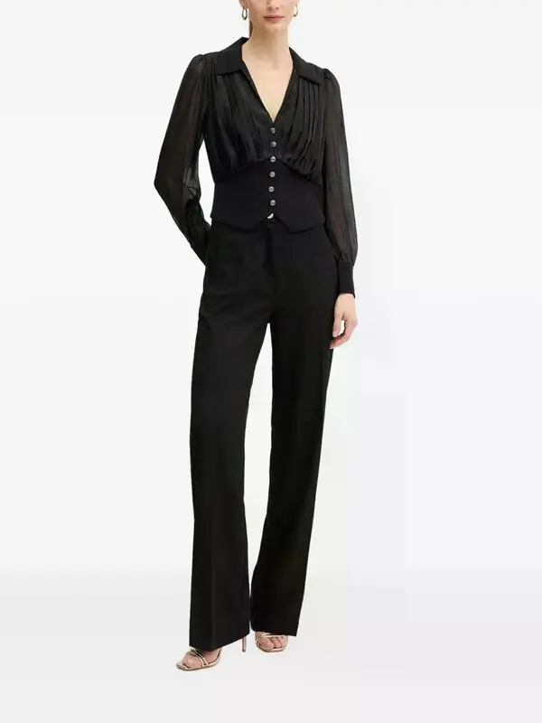 MORGAN Pleated Buttoned Blouse