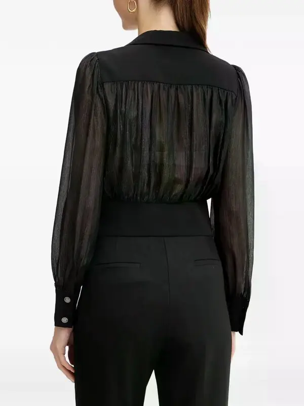 MORGAN Pleated Buttoned Blouse