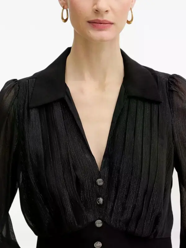 MORGAN Pleated Buttoned Blouse