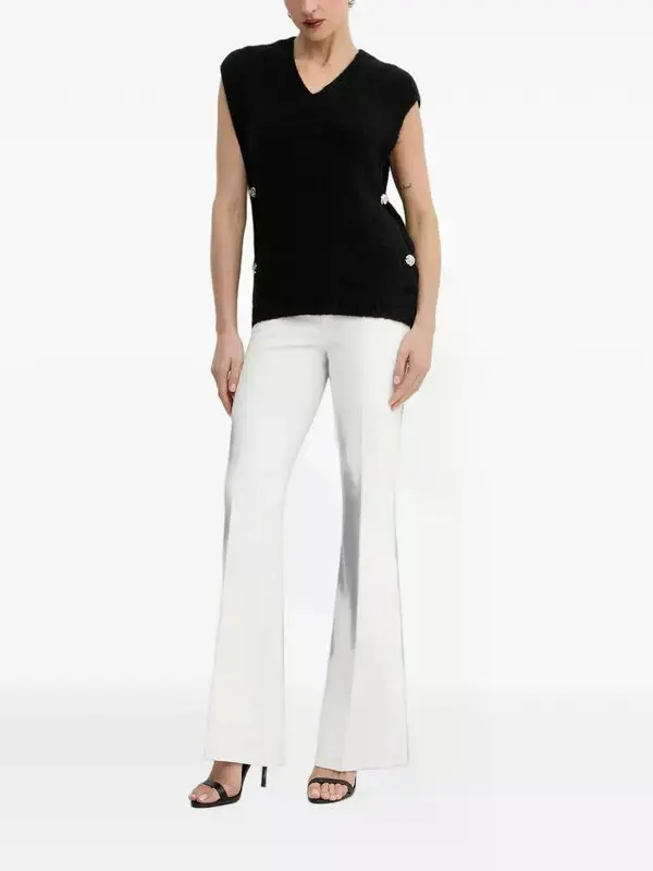 MORGAN V-neck Vest With Button Embellishment
