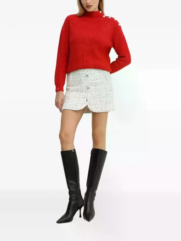 MORGAN Heart Embellished Turtleneck Knitwear