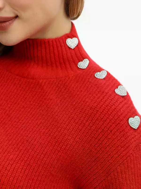 MORGAN Heart Embellished Turtleneck Knitwear
