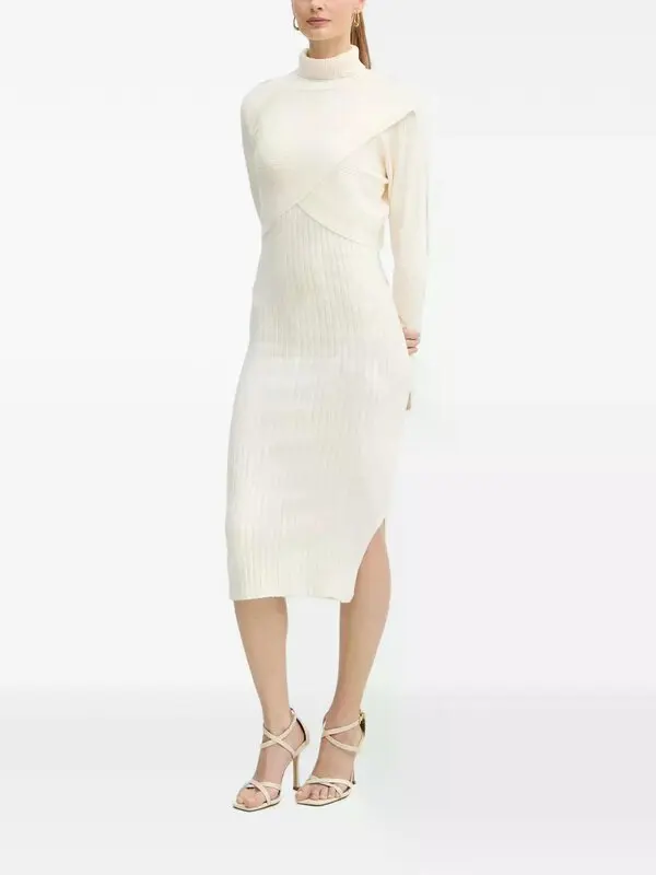 MORGAN Roll-neck Ribbed Midi Dress