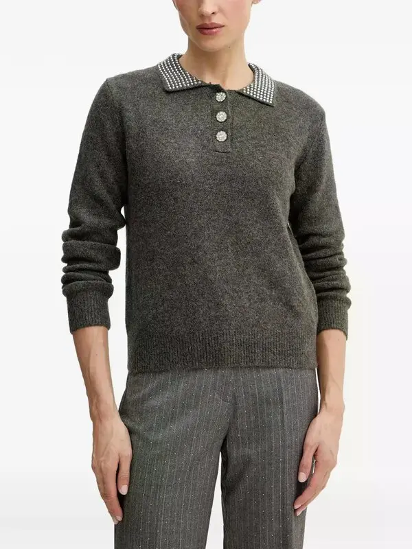 MORGAN Embellished Collared Sweater