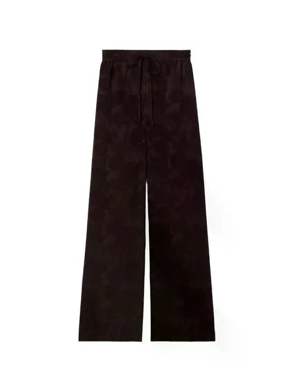 Claudie Pierlot Floral-jacquard Palazzo Pants - Brown