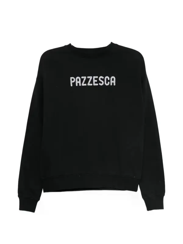 MC2 SAINT BARTH Stardust Glitter-logo Sweatshirt - Black