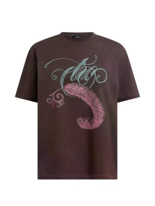 Etro Graphic-print Short-sleeve T-shirt - Brown
