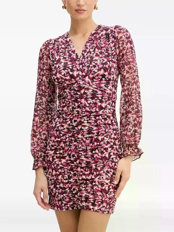 MORGAN Ruffled Print Dress - Pink