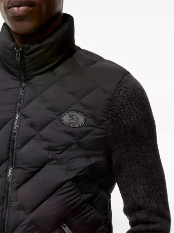 Burberry Dunsbury Puffer Jacket With Knitted Sleeves