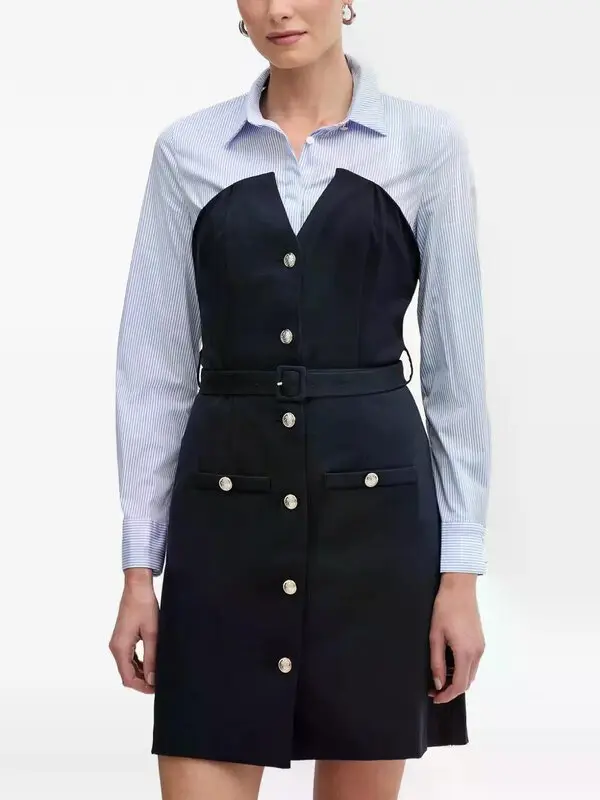 MORGAN Button Belted Mini Dress
