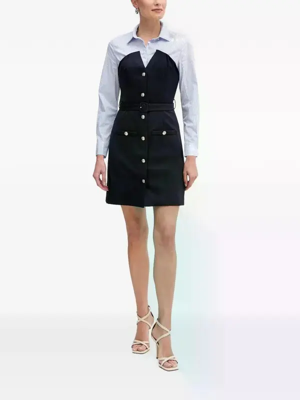 MORGAN Button Belted Mini Dress