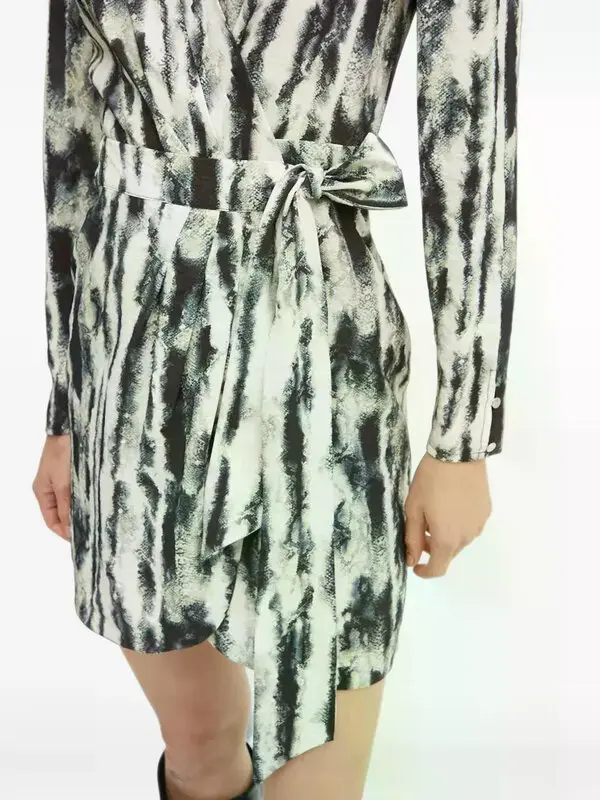 MORGAN Belted Long-sleeved Dress
