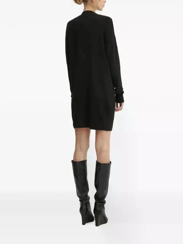 MORGAN V-neck Mini Dress With Rib-knit Trim