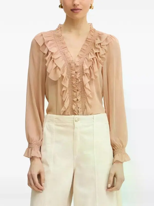 MORGAN Ruffled V-neck Top