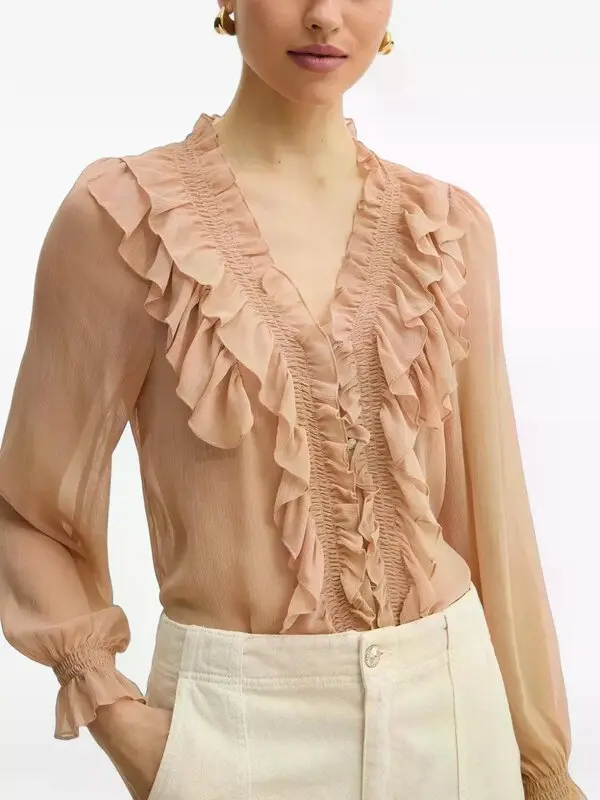 MORGAN Ruffled V-neck Top