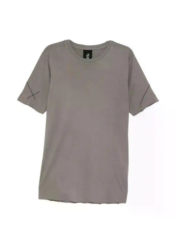 THOM KROM Contrast-stitch Raw-edge T-shirt - Grey