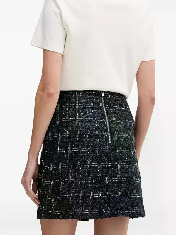 MORGAN Tweed Button Mini Skirt - Black