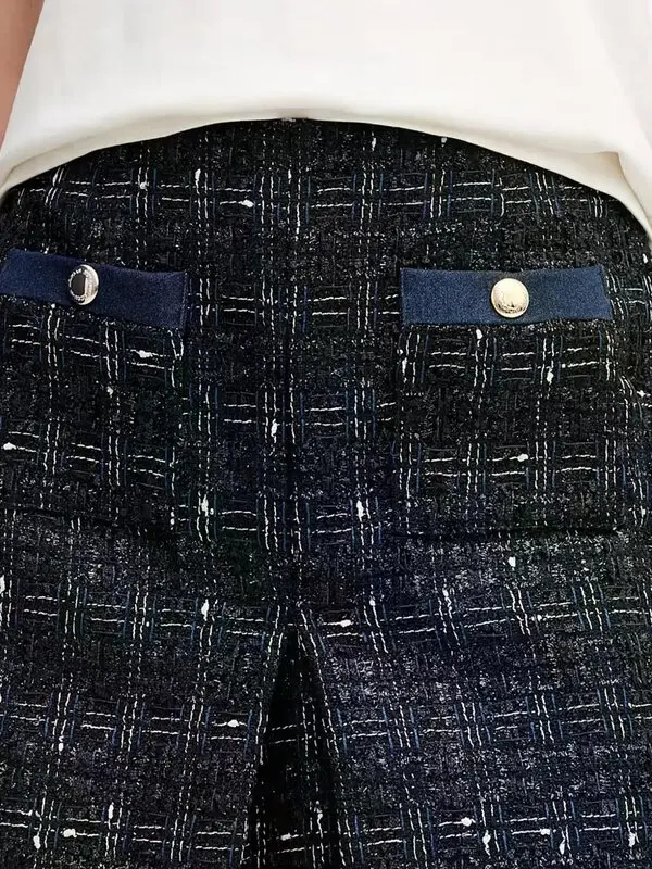 MORGAN Tweed Button Mini Skirt
