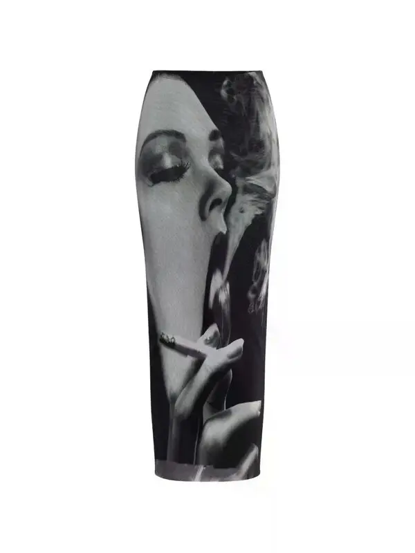 JEAN PAUL GAULTIER The Long Smoking" Mesh Skirt
