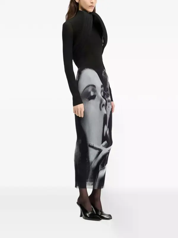 JEAN PAUL GAULTIER The Long Smoking" Mesh Skirt