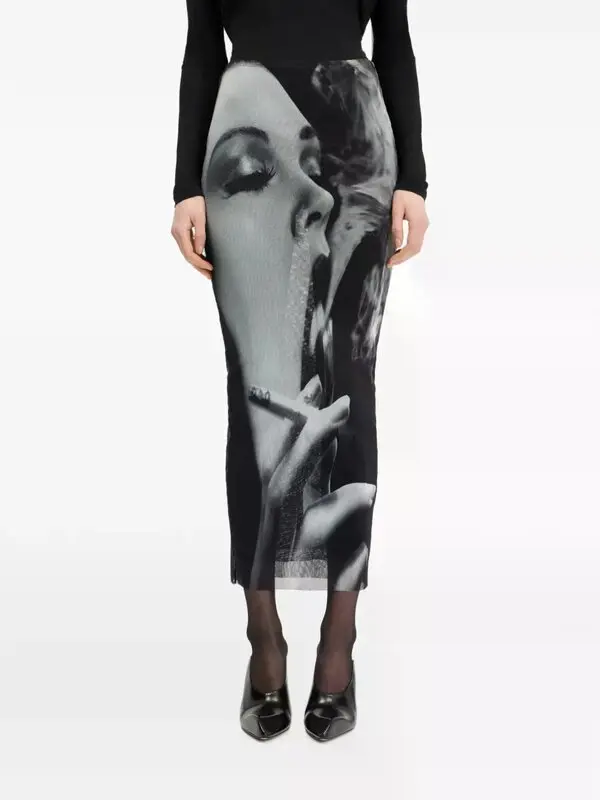 JEAN PAUL GAULTIER The Long Smoking" Mesh Skirt