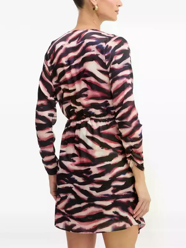 MORGAN V-neck Long Sleeve Printed Wrap Dress