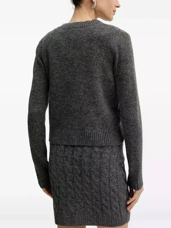 MORGAN Cable Knit V-neck Mini Dress