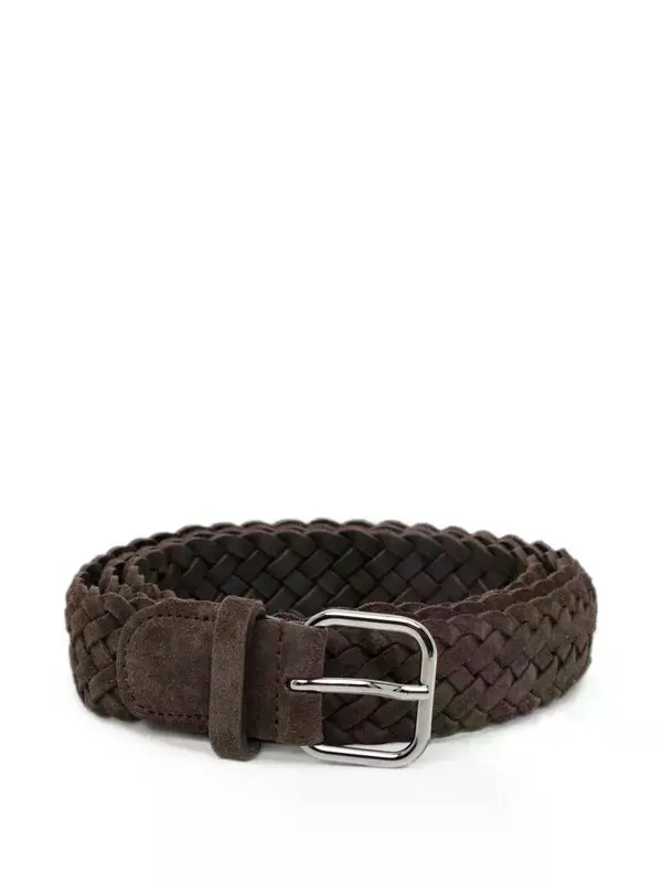 Giorgio Armani Woven Leather Belt - Brown