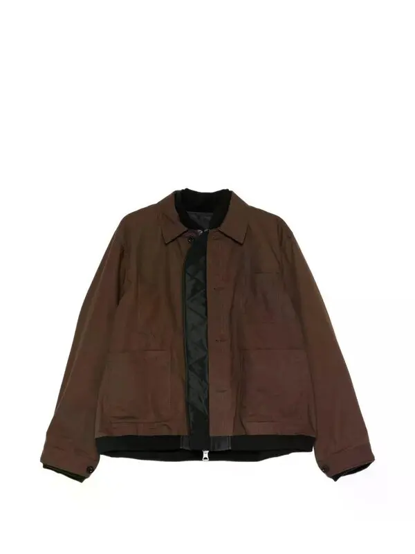 Sacai Layered Button-fastening Jacket - Brown