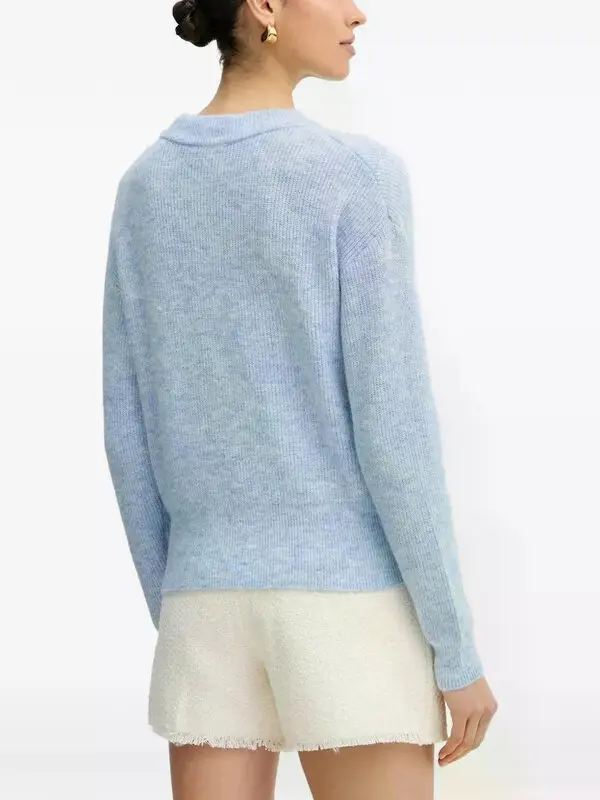 MORGAN Round Neck Ribbed Texture Long Sleeve Sweater