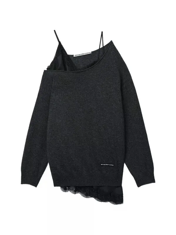Alexander Wang Asymmetrical Neck Sweater Dress - Grey
