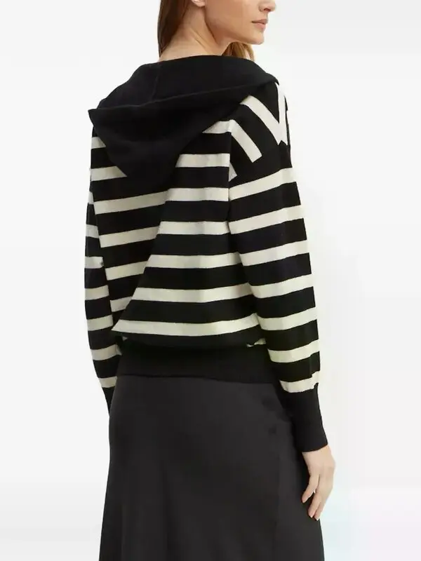 MORGAN Striped V-neck Hoodie