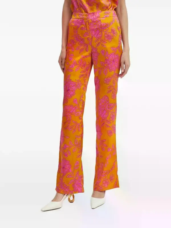 MORGAN Floral-pattern Trousers - Orange