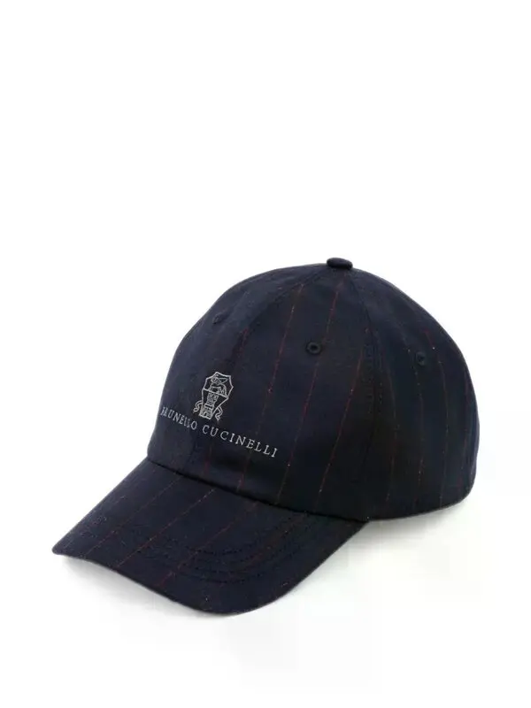 Brunello Cucinelli Pinstripe-pattern Baseball Cap - Blue