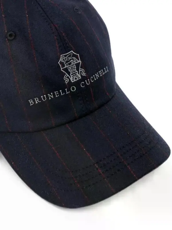 Brunello Cucinelli Pinstripe-pattern Baseball Cap