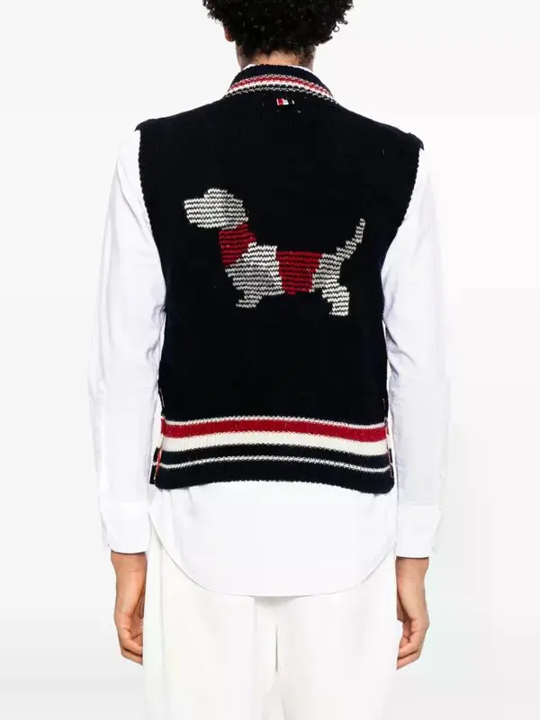 Thom Browne Stripe-detail V-neck Top