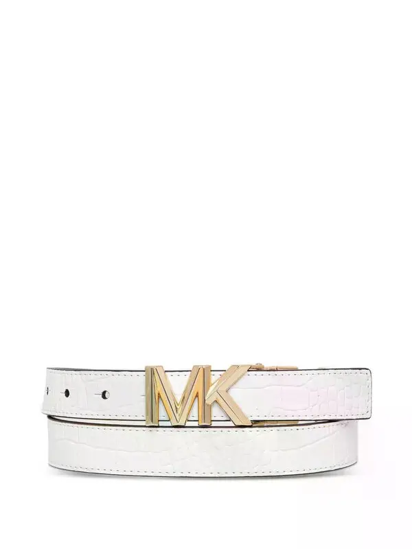 Michael Kors Logo Buckle Belt - White