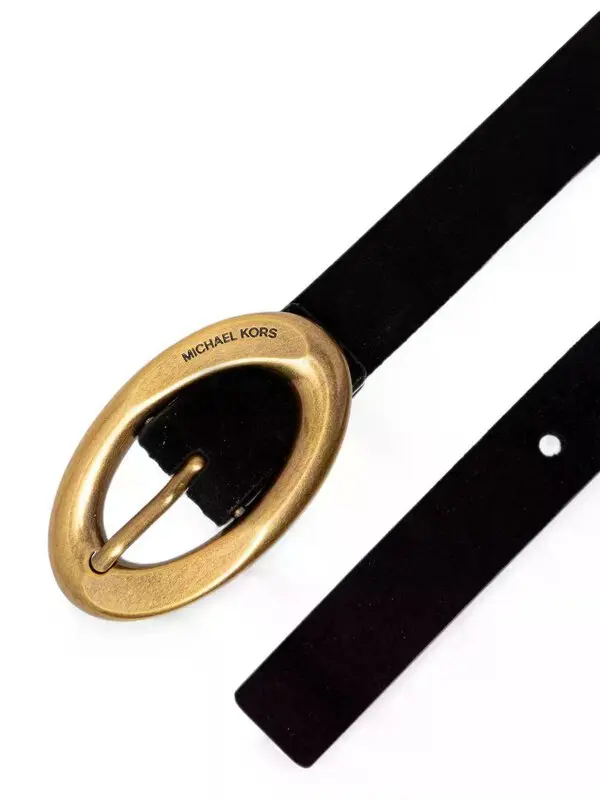 Michael Kors Oval Buckle Suede Belt